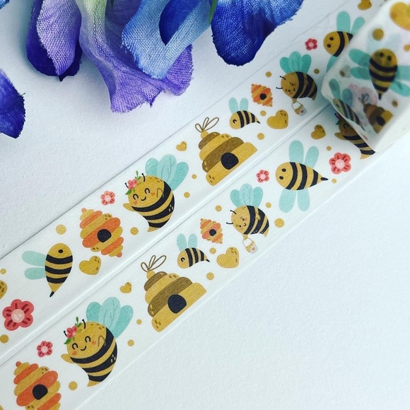 Office | Bees Making Honey Bee Hives And Buckets Of Honey Spring Washi ...